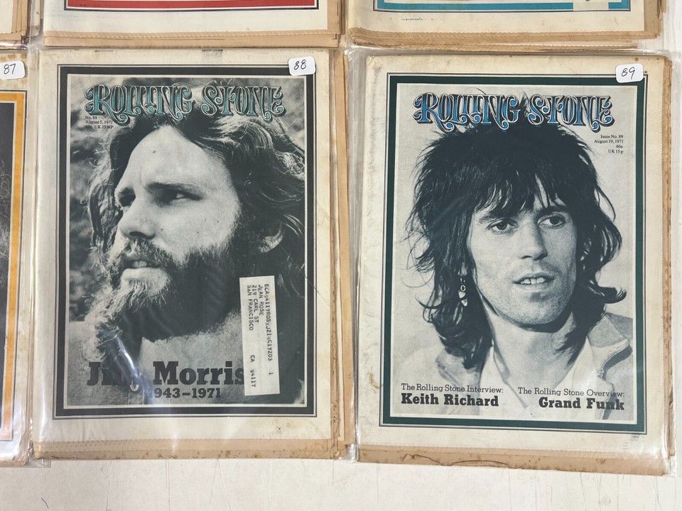 1971 Rolling Stone Magazine complete #74 - #98 25 issues Very Good to ...