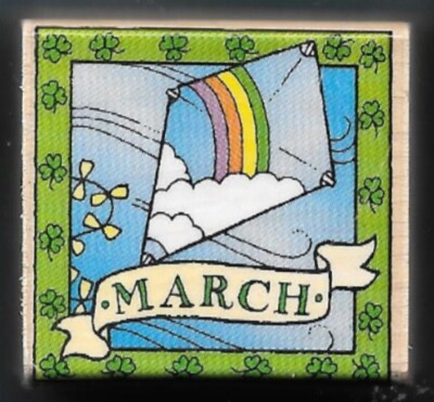 MARCH SHAMROCKS KITE RAINBOW B1090 IRISH Month Calendar Hero Arts ...