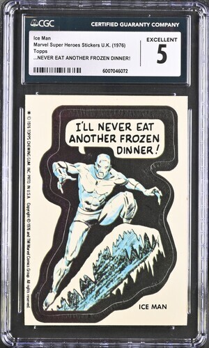 CGC 5 - 1976 Marvel Super Heroes sticker - ICEMAN - * version - Topps ...