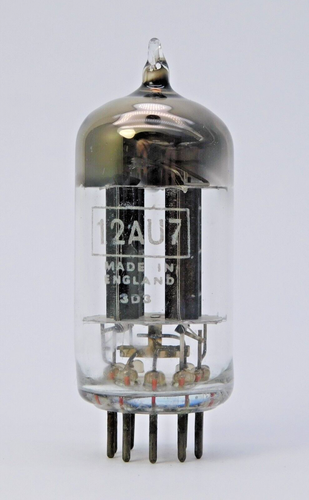 Brimar England ECC82 12AU7 Long Black Plate Square Getter Valve (V56 ...