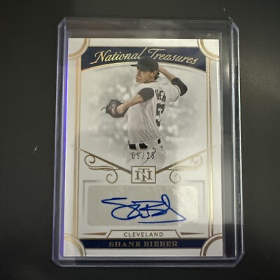 2021 National Treasure Shane Bieber 9/25 Auto Cleveland Guardians S-SB ...