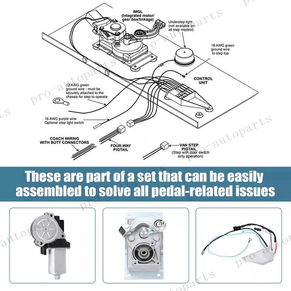 For Lippert Kwikee RV Step Motor 676061 &Gear Box 379160 &Control Unit ...