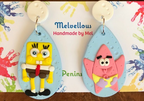 SpongeBob SquarePants and Patrick Dangle earrings Melvellous handmade ...