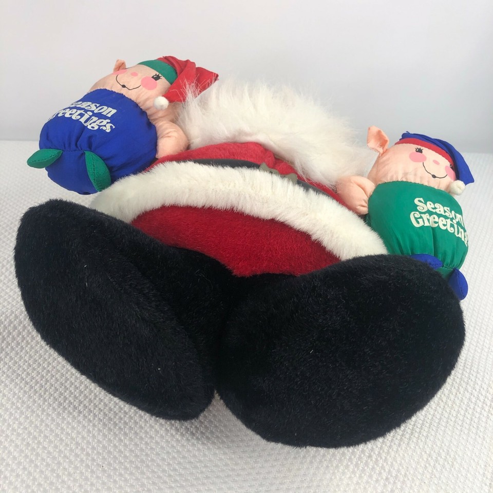Vintage 90s DanDee Santa Claus Elves Season Greetings Dancing Singing ...