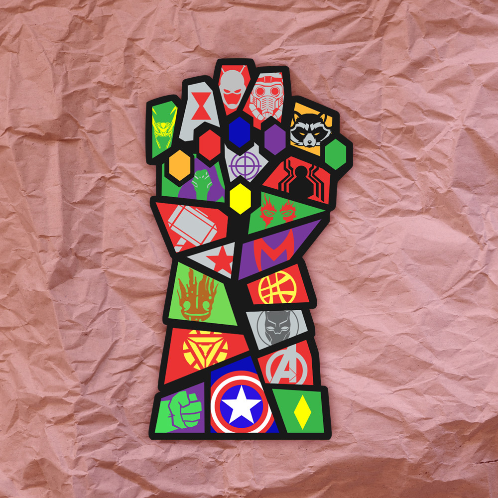 Avengers Infinity War Saul Bass Infinity Gauntlet Sticker Decal Thanos ...