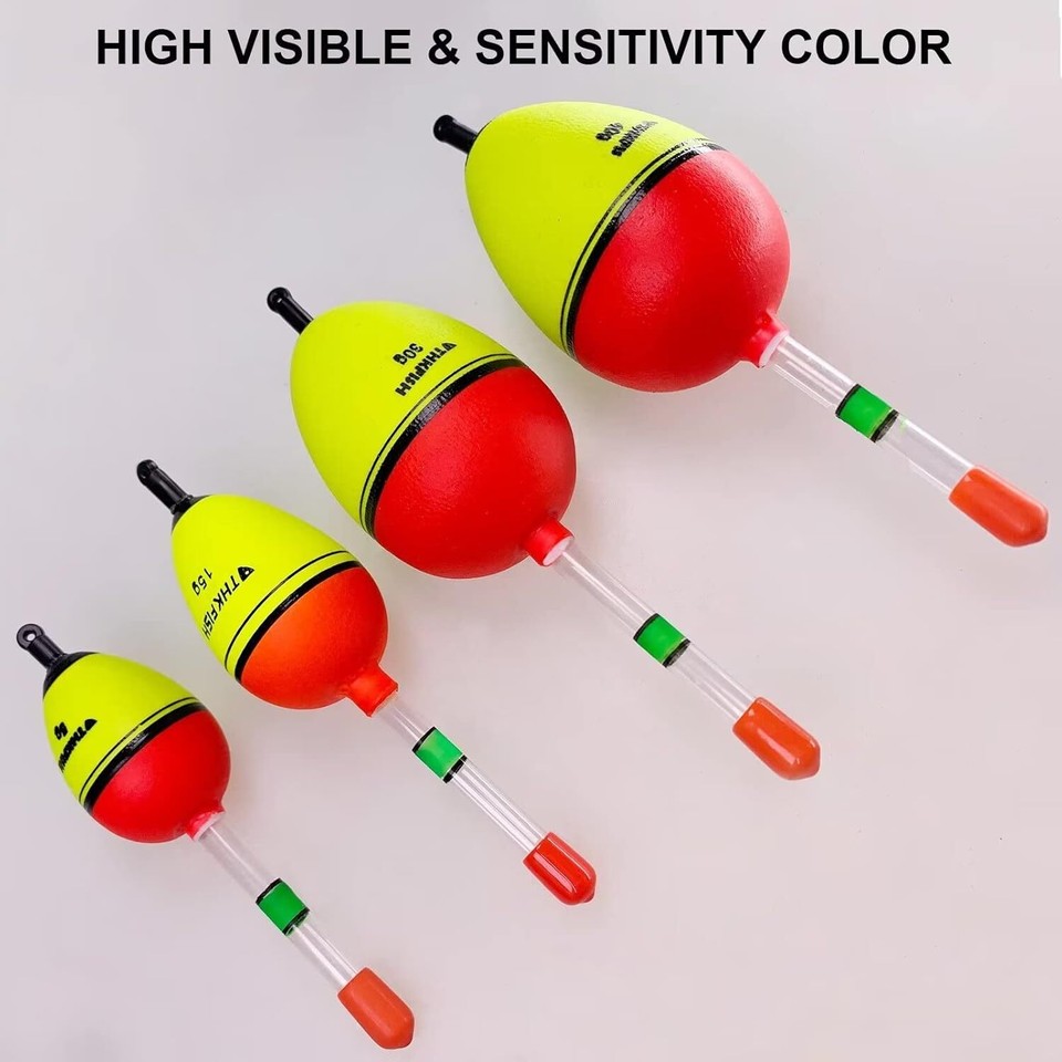 5pcs Lighted Fishing Slip Bobbers Floats EVA Light Up Foam Fishing ...