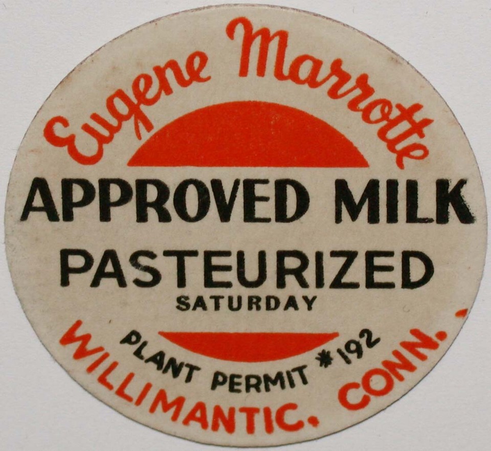 Vintage milk bottle cap EUGENE MARROTTE Approved Milk Saturday ...