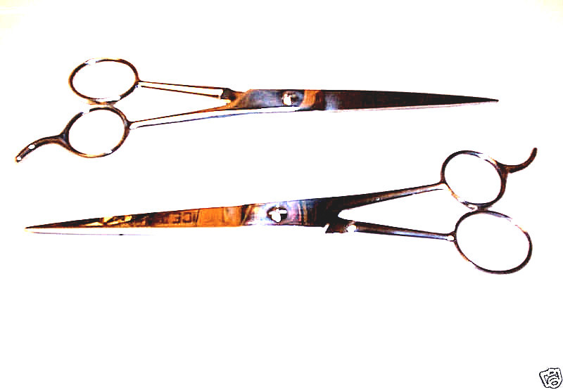 2 ICE TEMPERED 7-1/2" BARBER SCISSORS SHEARS STAINLESS | eBay