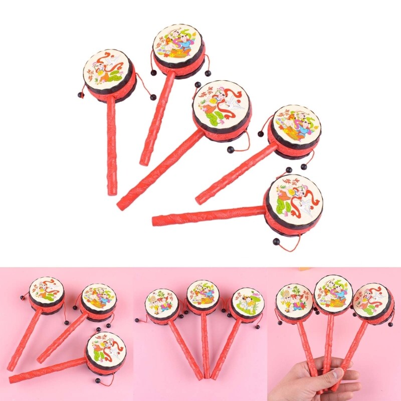 5pcs Monkey Drum Nostalgic Handbell Orff Music Instrument Toy ...