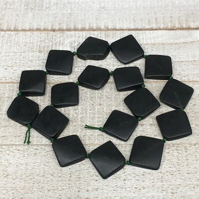 94.2g,19mm-22mm,17 Beads,Natural Serpentine Square Beads Strand, 18 ...