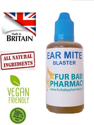 Ear Drops For Cats And Dogs Itchy Ear Mite Blaster 100% NATURAL Ear ...