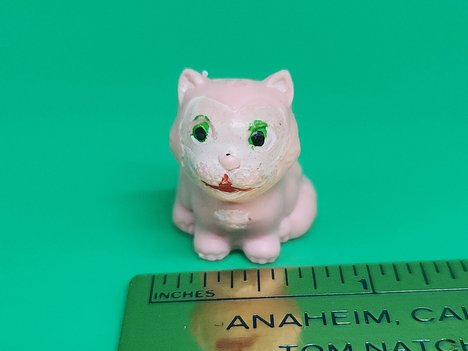 Vintage Pink Cat Kitten Plastic Toy Mini Figure Dime Store Prize 70's ...