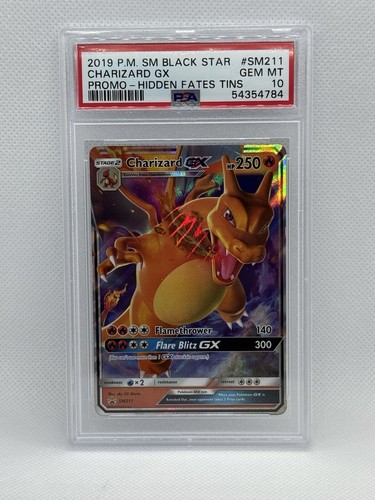 2019 POKEMON SM BLACK STAR PROMO SM211 CHARIZARD GX HIDDEN FATES TINS ...