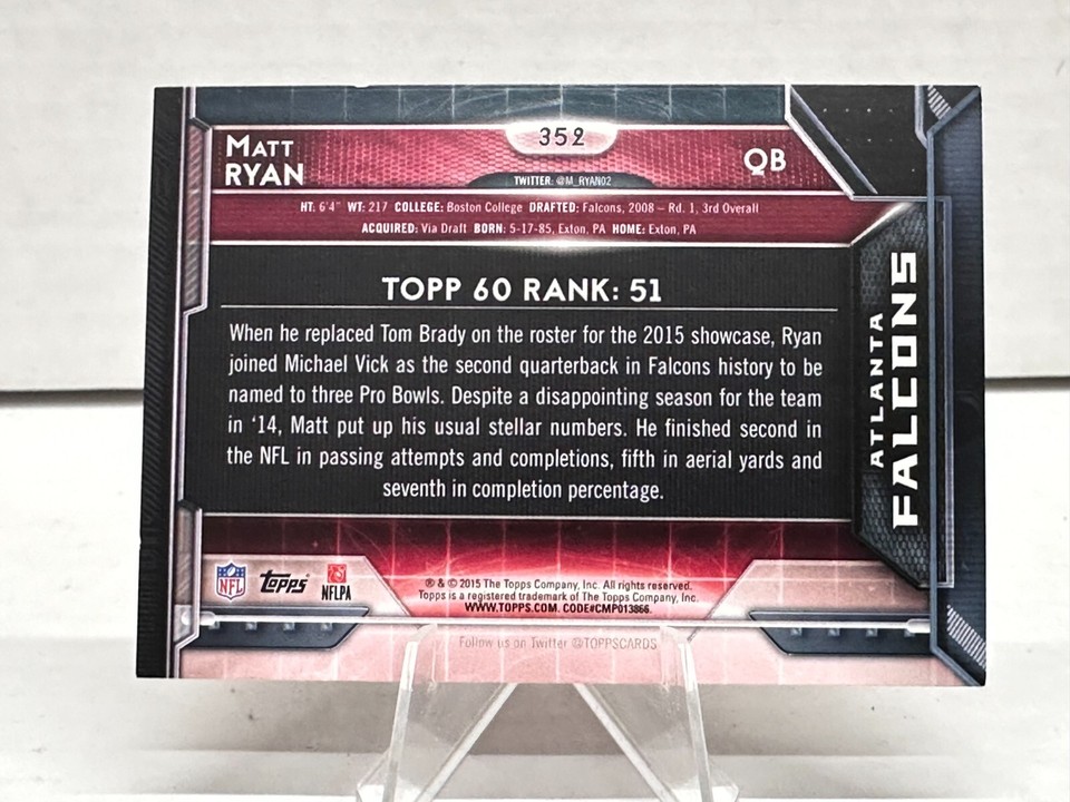2015 Topps Football #352 Matt Ryan Atlanta Falcons | eBay