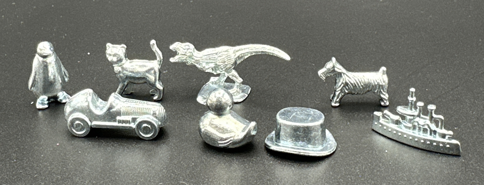 Monopoly T-Rex Dog Duck Penguin Cat Ship Hat Car Game Tokens Complete ...