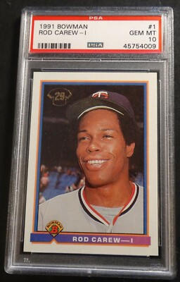 #1 1991 ROD CAREW - 1 BOWMAN #1 PSA 10 TWINS POP 9 | eBay