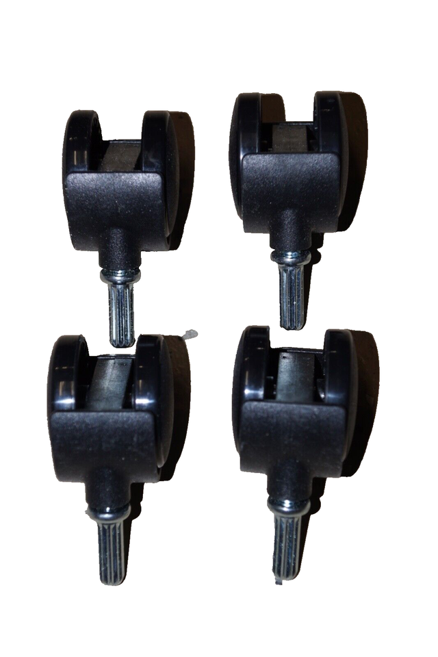 Roller Caster Wheels BLACK Plastic w/Metal Post 4 Wheels | eBay