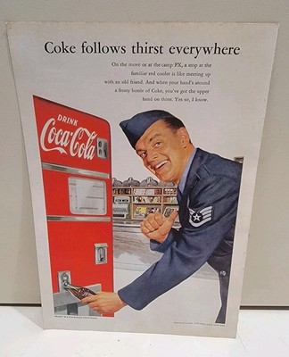 Coca Cola Coke Original Print Ad 1952 Air Force Military Soldier ...
