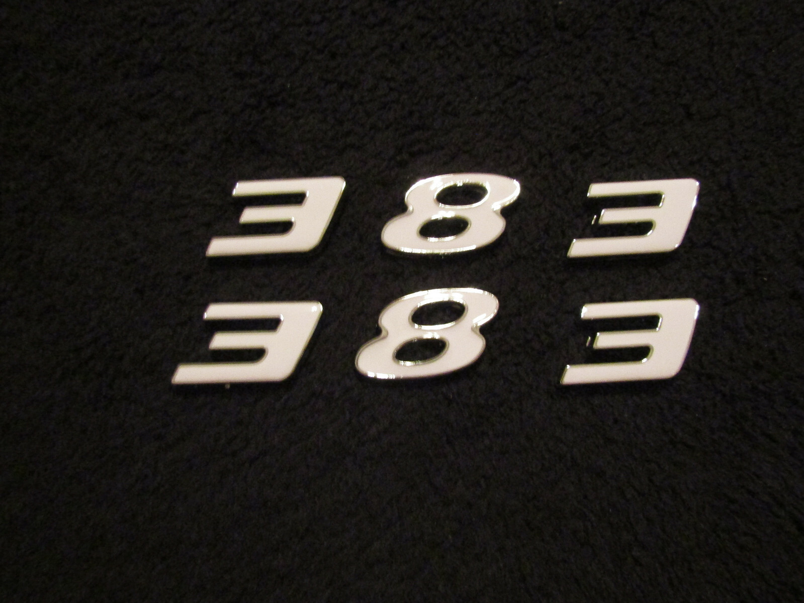 FORD 383 MUSTANG STROKER ENGINE ID FENDER QUARTER HOOD TRUNK EMBLEMS ...