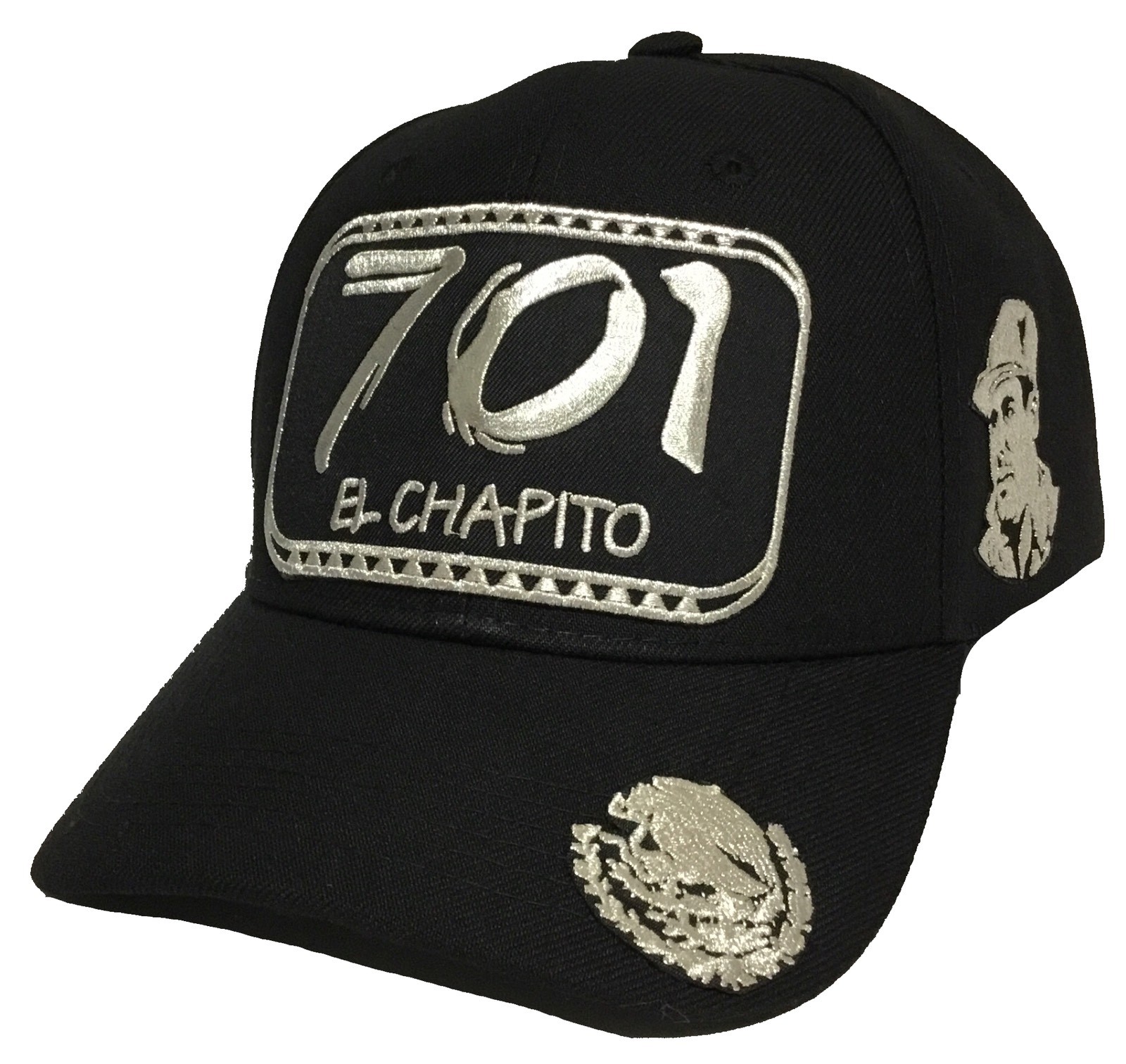 EL CHAPITO 701 CHAPO A LADO ÁGUILA EN LA VICERA 3 LOGOS SILVER HAT ...