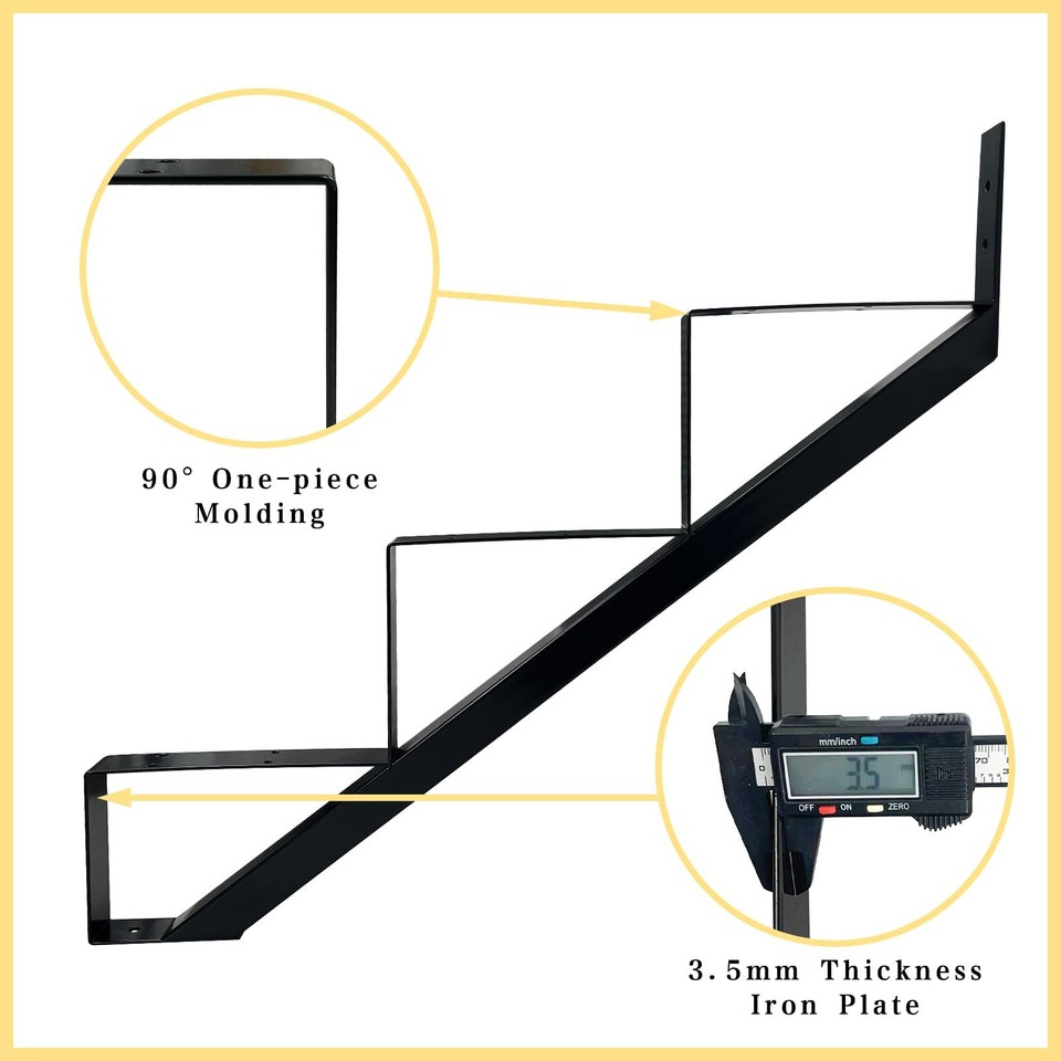 3 Packs Metal Stair Step Stringers 3 Step Steel Riser Stringer For 27 ...