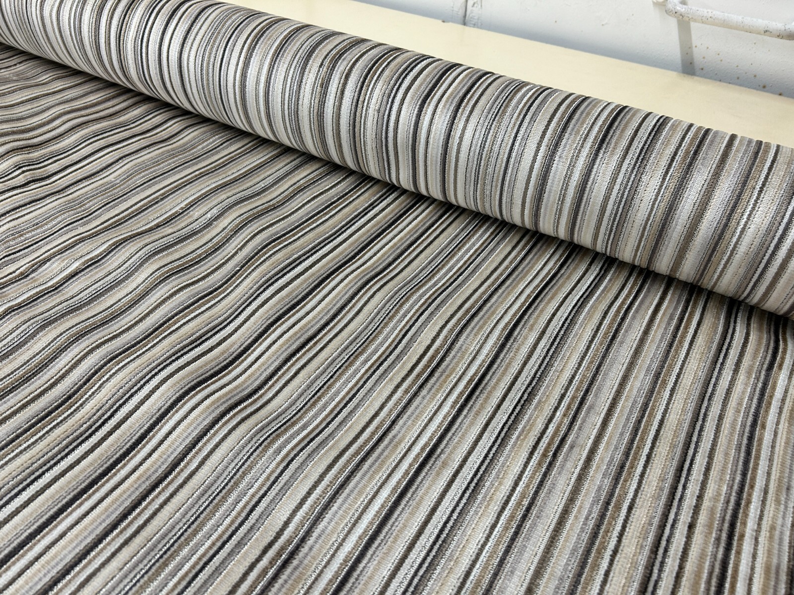 UPHOLSTERY CHENILLE STRIPES FABRIC 140CM WIDE DESIGNER BY NEXT FABRICS ...