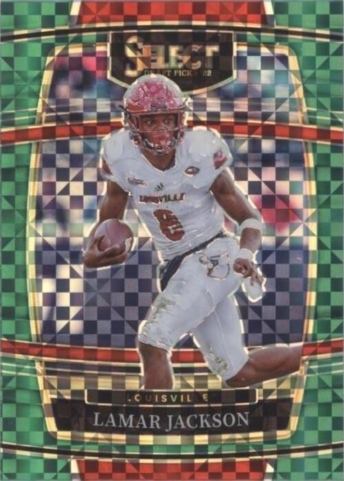 2022 Panini Select Draft Picks - Concourse Lamar Jackson #44 Green ...