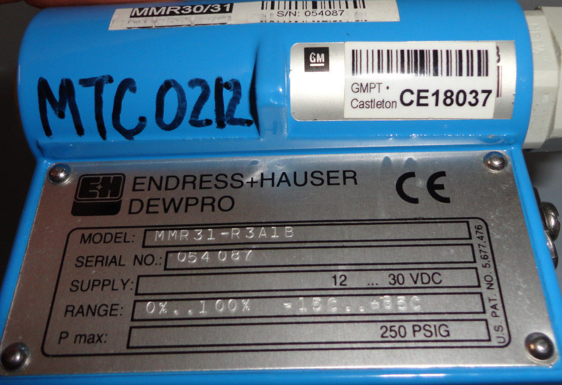 Endress+Hauser+DEWPRO+Mmr31-r3a1b+Dew+Point+Analyzer+MMR31R3A1B for ...