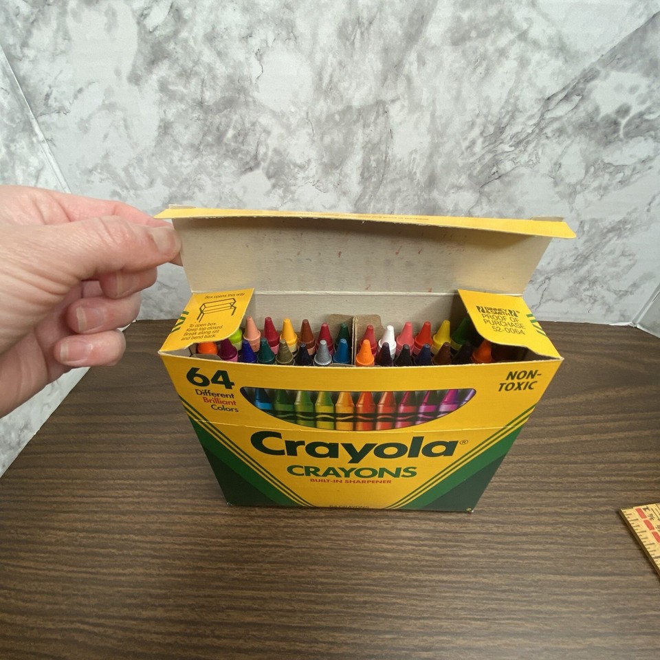 Vintage 1994 Crayola 64 box Crayons w Sharpener New And UNUSED | eBay