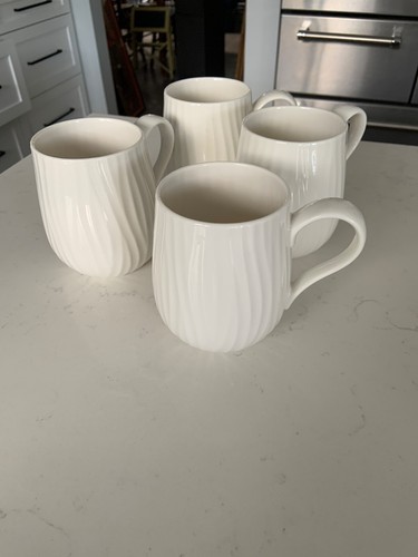 Portmeirion Sophie Conran White Oak 14 oz Coffee Mugs Set of 4 | eBay