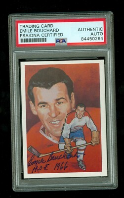 Emile Bouchard Autograph 1987 NHL HOF Cartophilium card #228 PSA/DNA ...