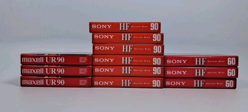 Sony Maxwell Blank Cassette Tapes HiFi Mix Lot of 12 Sealed 90HFC 60HFC ...