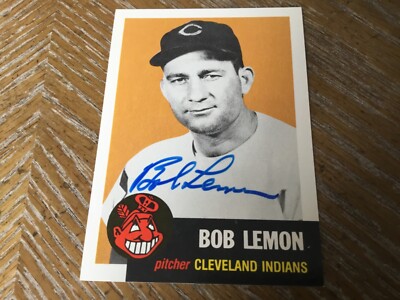 Autographed 1953 Topps reprints Bob Lemon. HOF. #E-1 | eBay