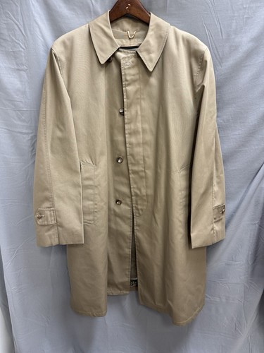 Perma-press Vtg RAINCOAT Trench Coat Mens Tan With Faux Fur Zip out ...