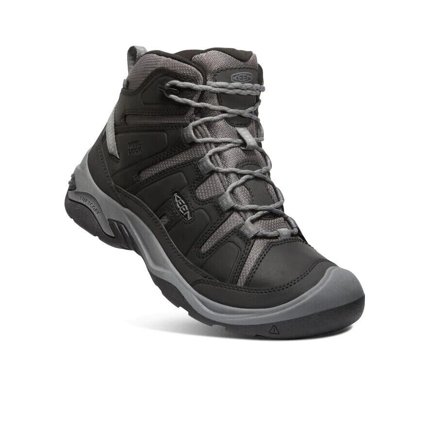 KEEN Circadia Mid Waterproof Hiking Men's Black Boots, Style 1026768 ...