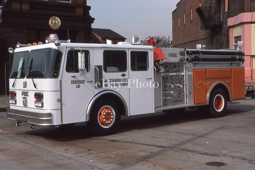 Fire Apparatus Slide Baltimore City Fire Department FMC Engine 19 | eBay