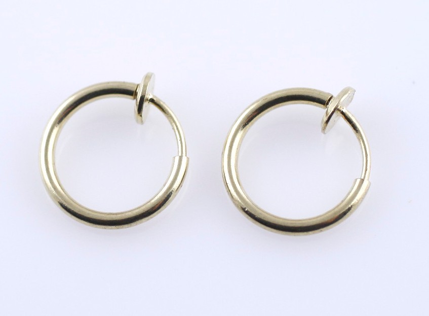 1 Pair Spring Clip On Hoop Earrings Silver Gold Black for Men Women | eBay