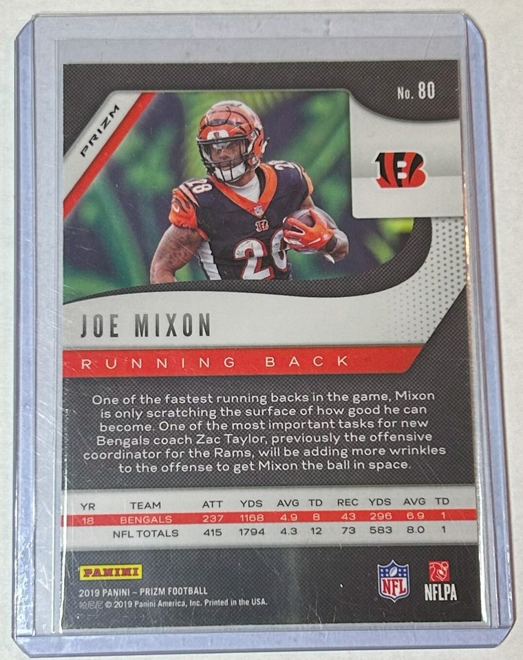 Joe Mixon RED WHITE BLUE PRIZM - Bengals - 2019 Panini Prizm Football ...