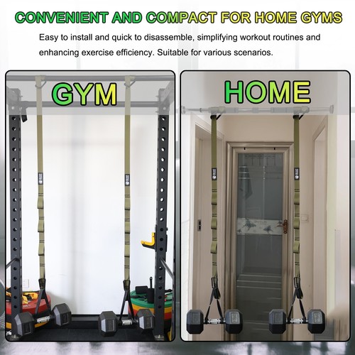 Adjustable Dumbbell Spotter Straps for Barbell Rack Attachment Chest ...