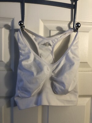 Womens White Racerback Sports Bra Size 2XL | eBay