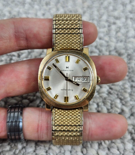 Vintage 1960's Hamilton 10K RGP Bezel Day/Date Self-Winding Watch ...