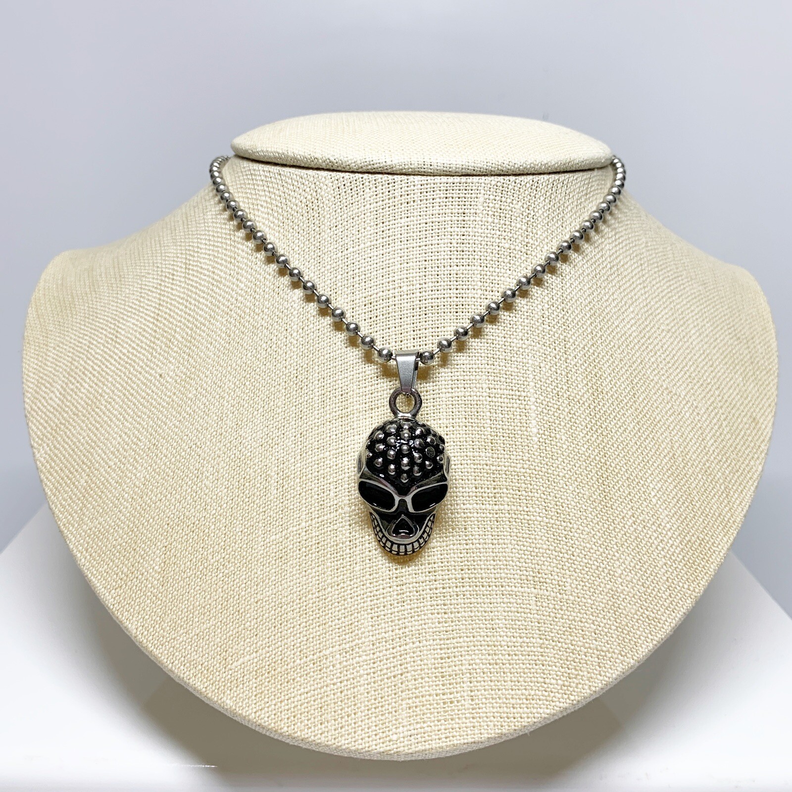 Hip Hop Silver Back Alien Skull Dog Tag Chain Men Necklace 26 Inch | eBay