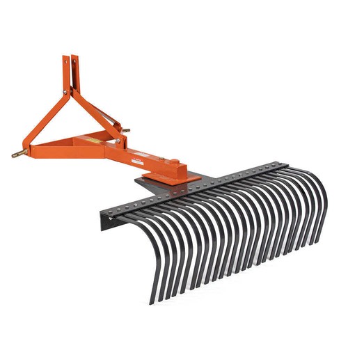 Titan Attachments LRAKE4v2 4 FT Landscape Rake for Compact Tractors ...