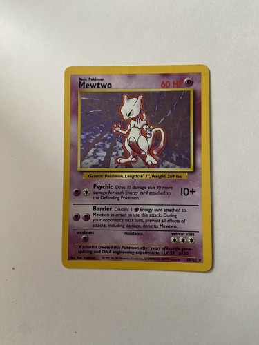 Pokémon TCG Mewtwo Base Set 10/102 Holo Unlimited Holo Rare | eBay