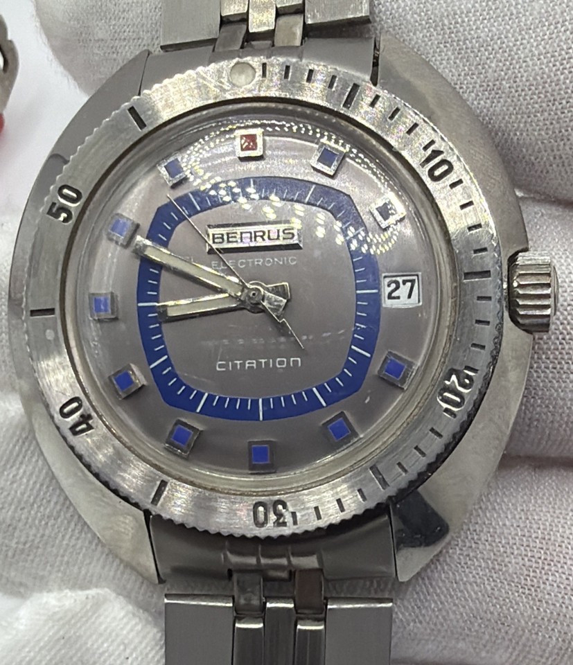 1970s Gents Stainless Steel 42mm Benrus Citation Electronic Swiss Watch ...