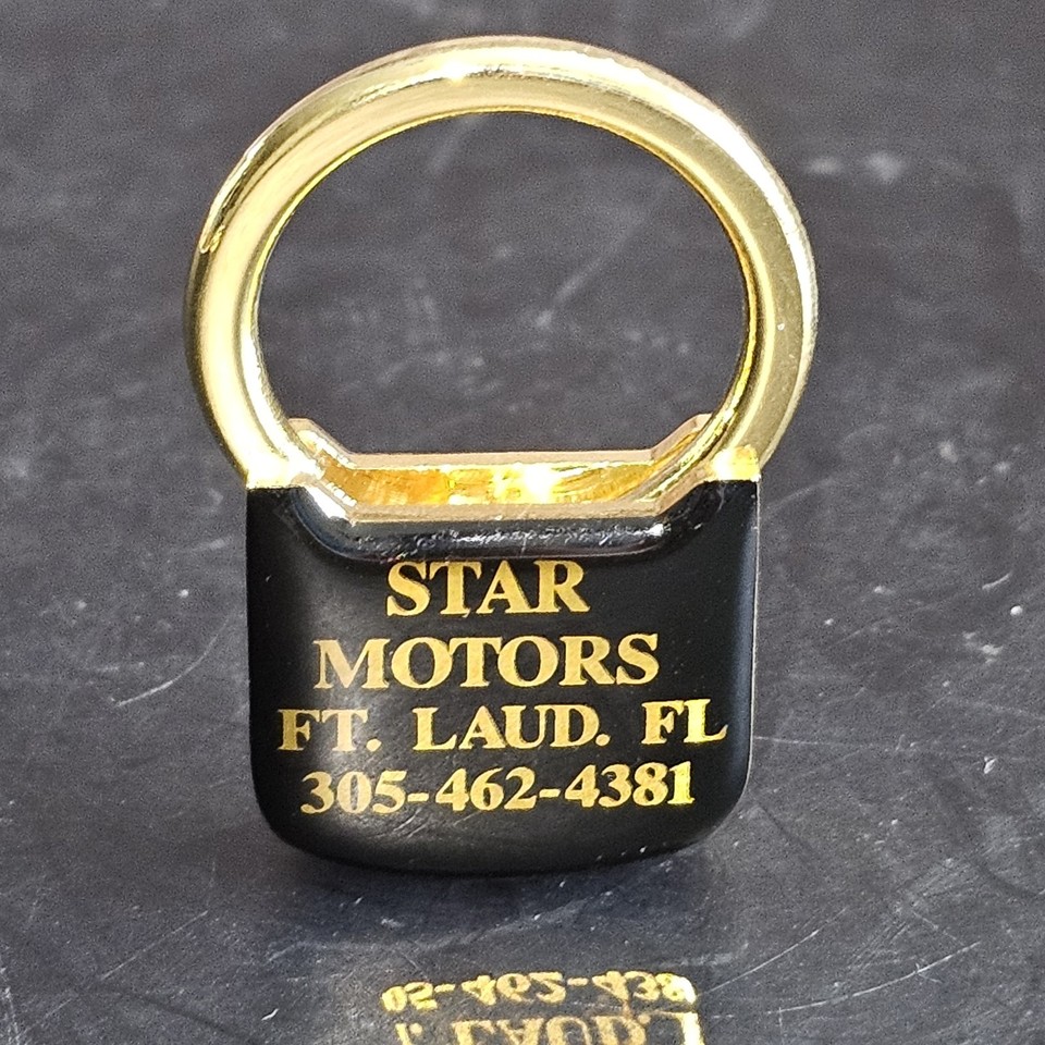 Vintage NOS Black Mercedes Keychain Star Motors Ft. Lauderdale. FL ...