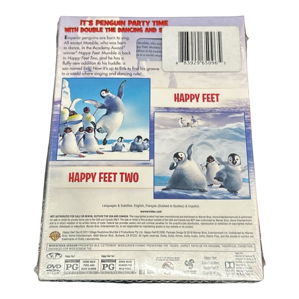Happy Feet 1 & 2 Movie Collection DVD Widescreen New Sealed ...