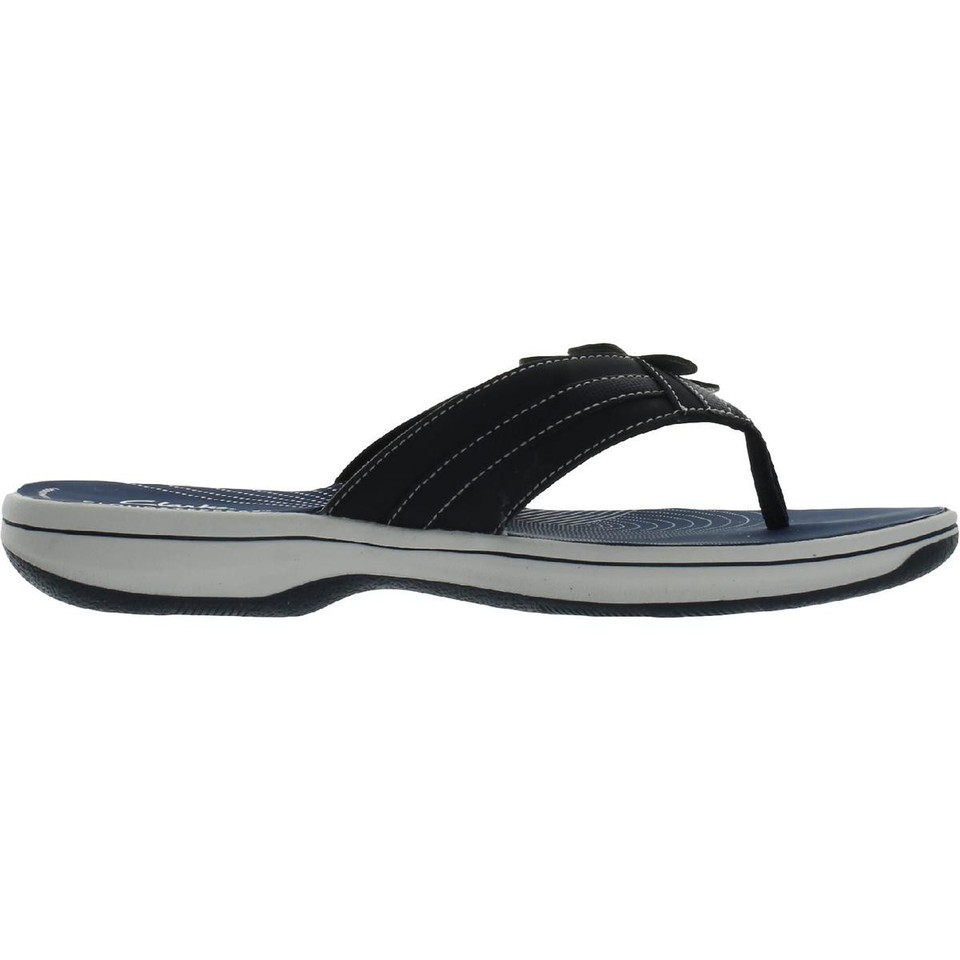 Cloudsteppers by Clarks Womens BrinKley Flora H Navy Thong Sandals BHFO 4073 | eBay