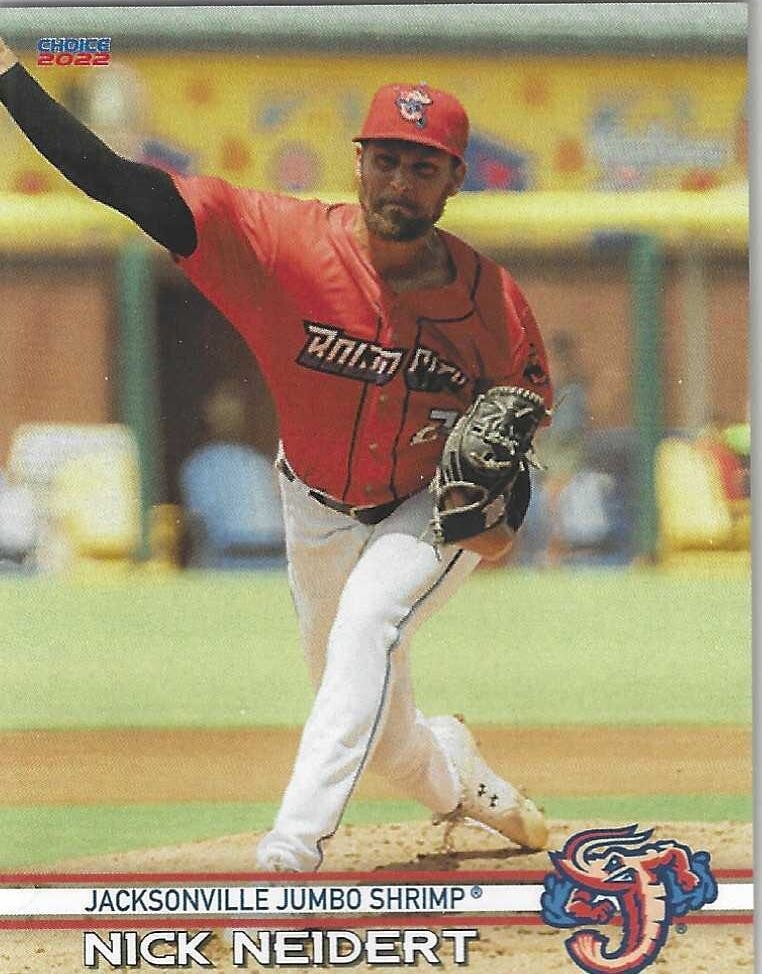2022 Choice Jacksonville Jumbo Shrimp #22 Nick Neidert Florida Marlins ...