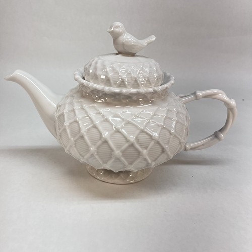 Grace Tea Ware White Lace & Bird - Porcelain Victorian Style Teapot | eBay